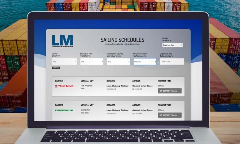 LM เปิดตัวตารางเรือออนไลน์ใหม่ ค้นหาเที่ยวเรือที่ต้องการ ง่ายๆ แค่ปลายนิ้ว - Logistics Manager