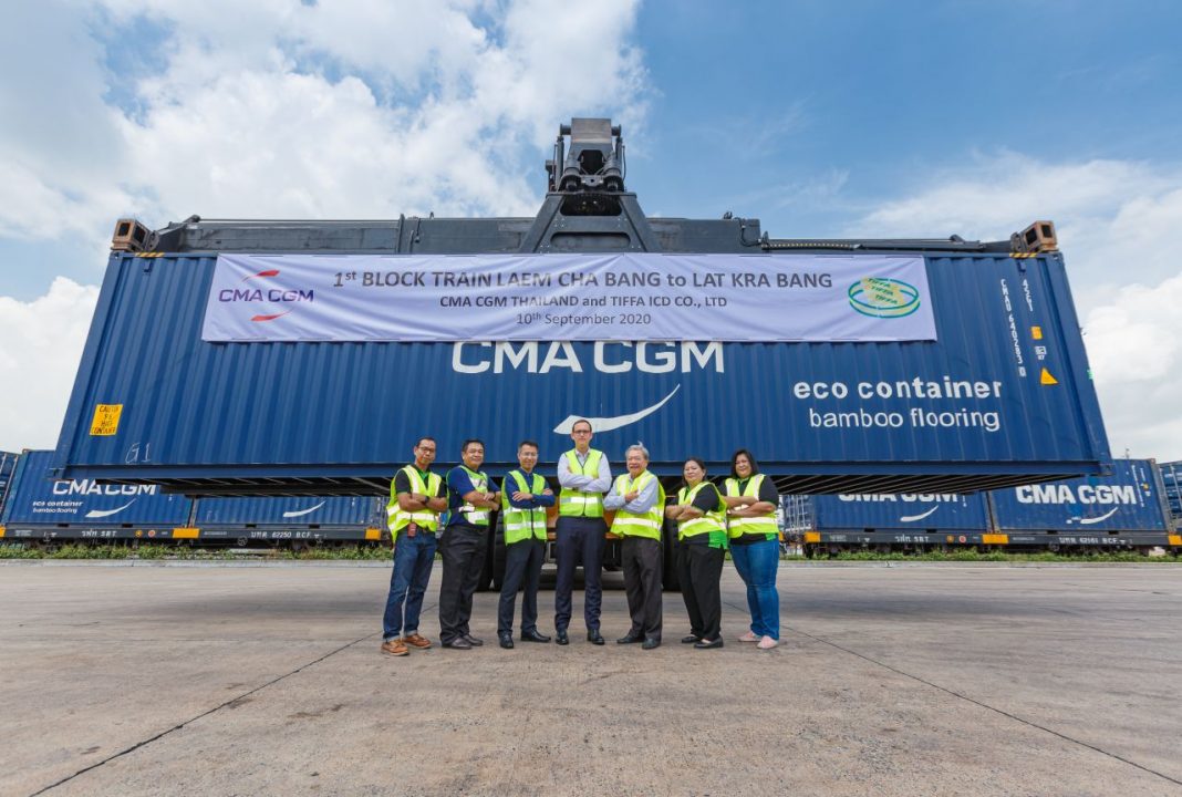 Thailand Staff Members launch First 100% CMA CGM Block Train