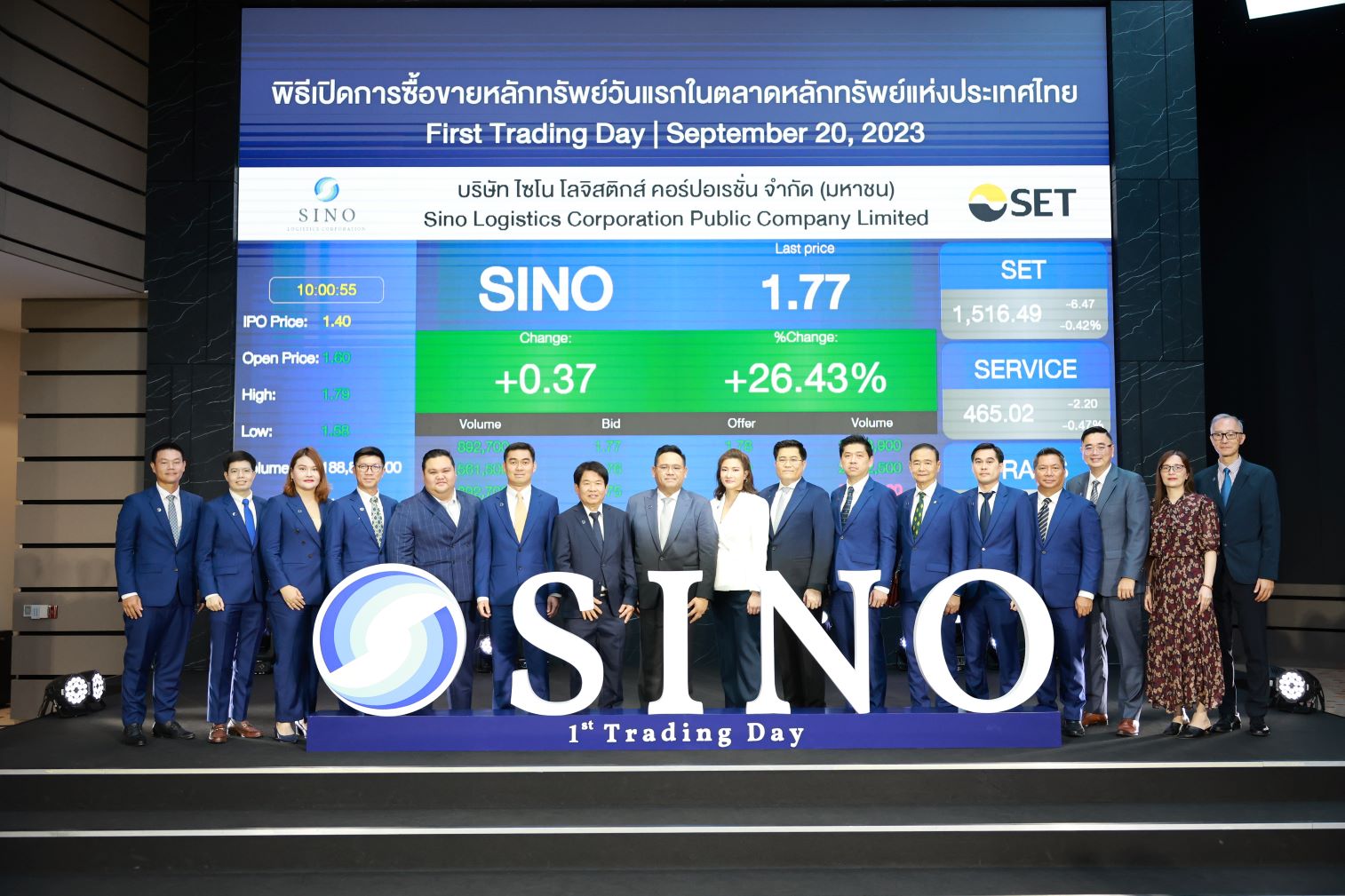 Sino Logistics' First Day Trading Marks Successful Debut on SET ...