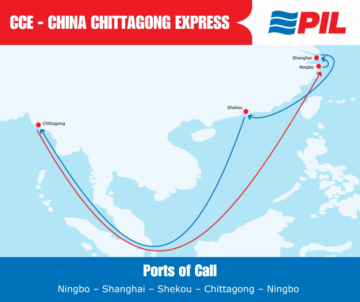 PIL Expands Services with New China Chittagong Express Route ...