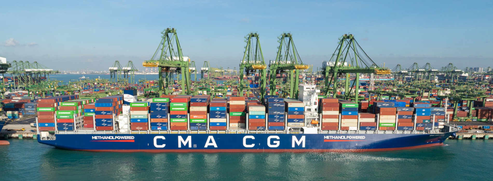 CMA CGM's First Methanol Dual-Fuel Container Ship Makes Maiden Call in Singapore