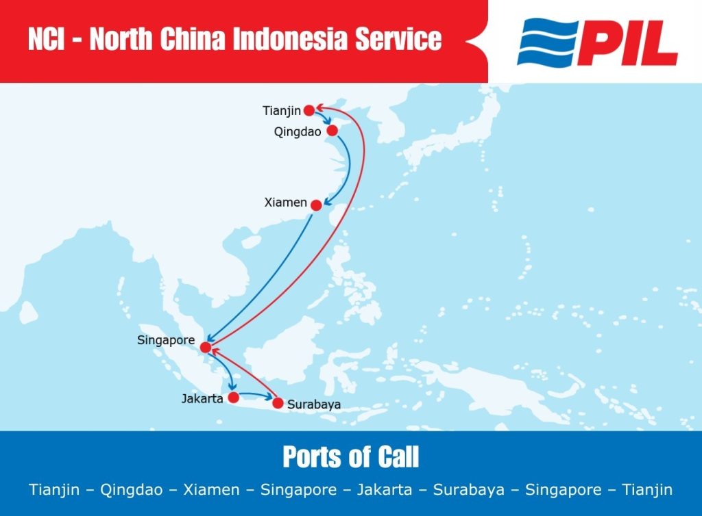 PIL เปิดตัวบริการ North China Indonesia (NCI) ยกระดับการขนส่งสินค้าใน ...