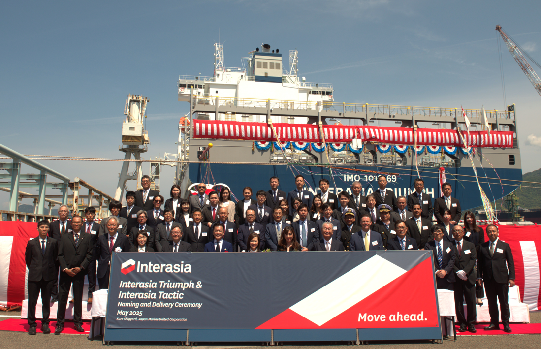 Interasia Christens Two New Vessels, Takes Delivery of Fifth Ship from JMU