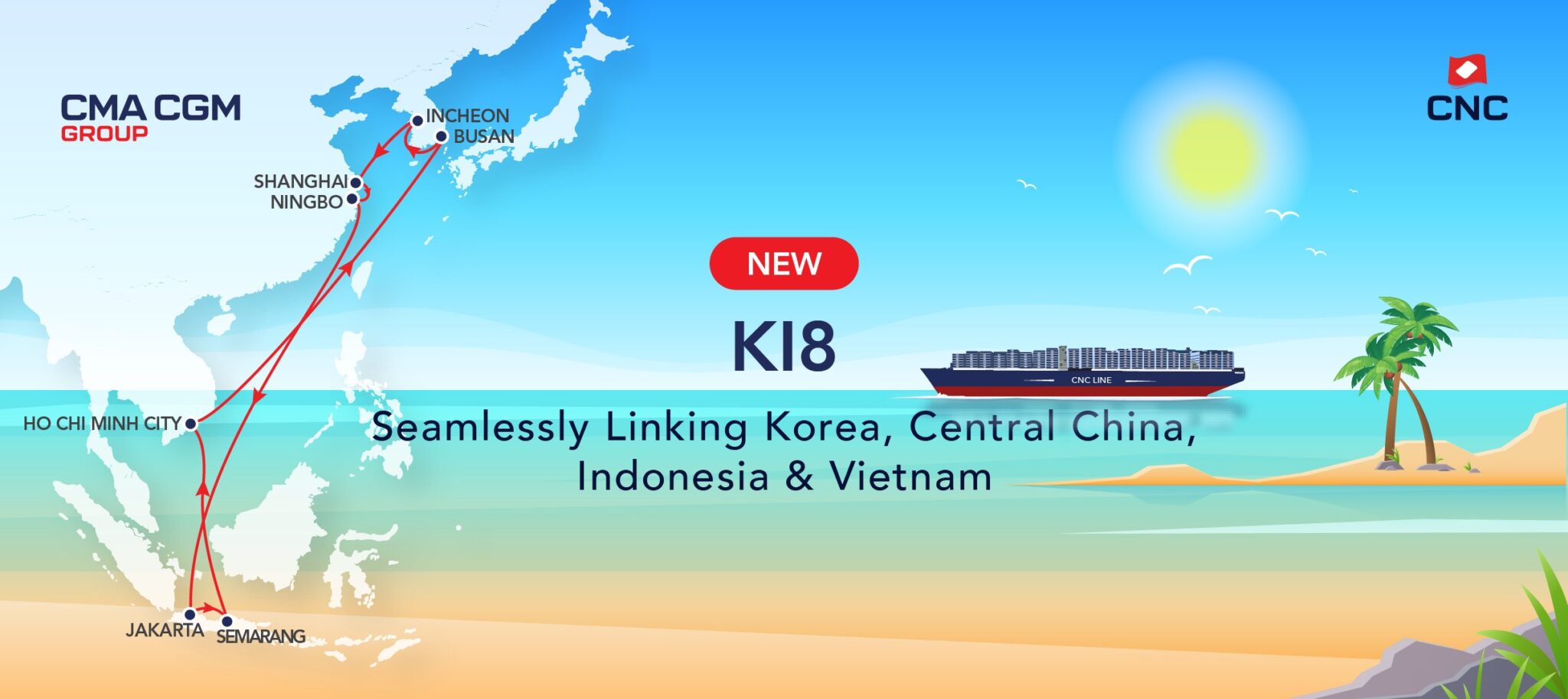 CNC Launches KI8 Service for Direct Access to Key Asian Trade Gateways