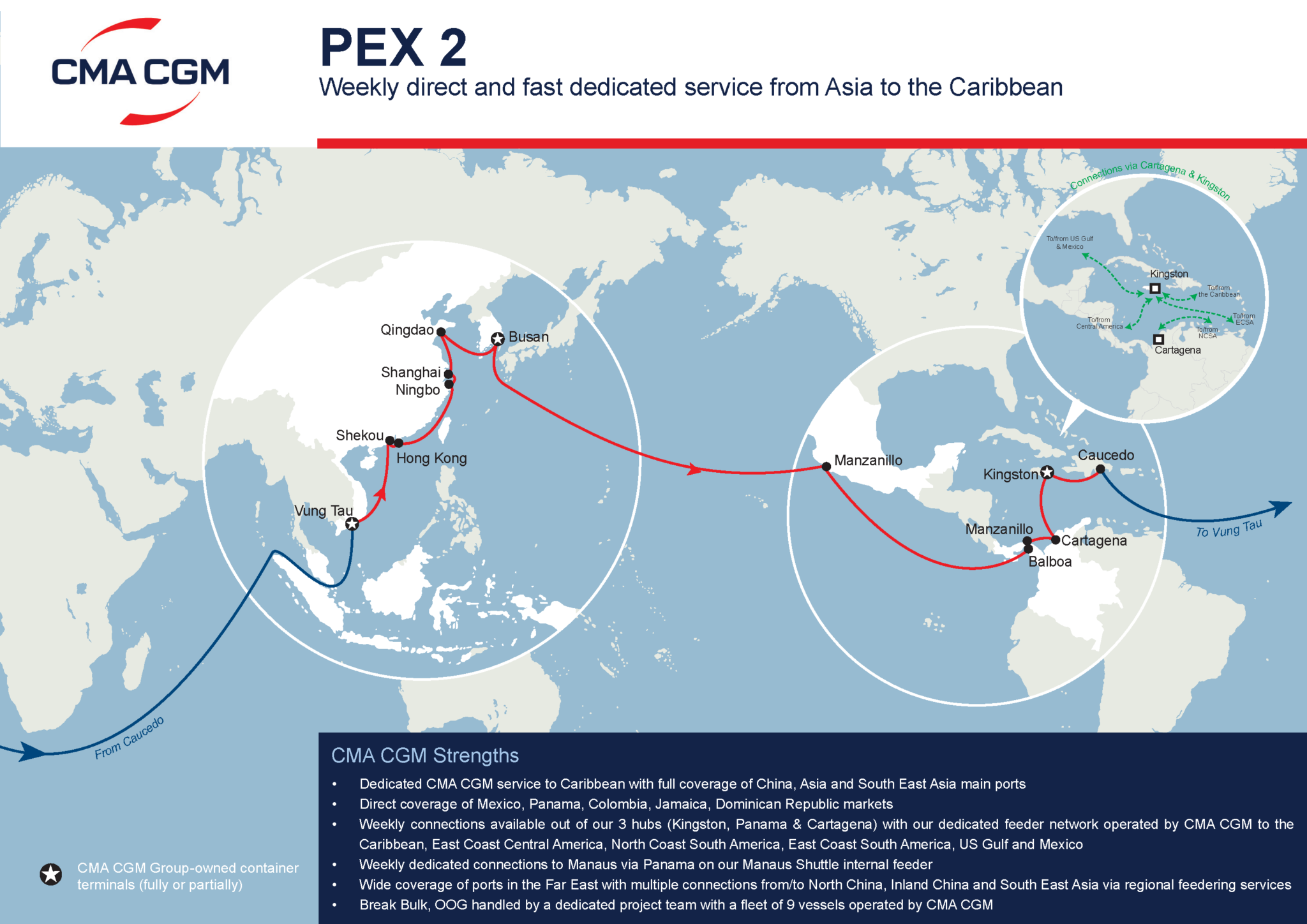CMA CGM Revamps PEX2 Service for Enhanced Asia–Caribbean Connectivity